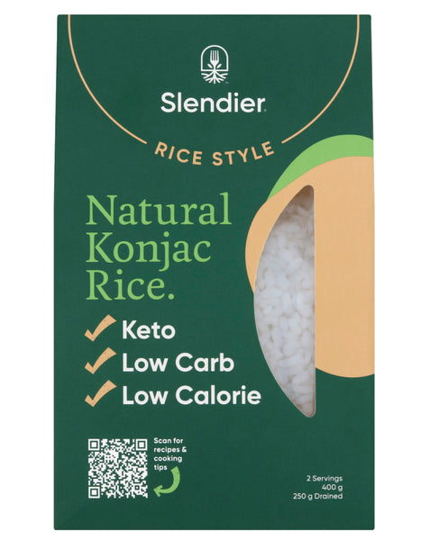 Slendier Konjac Noodles Rice Style 400g – Fresh Food Enterprises