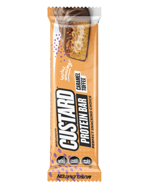 Muscle Nation Protein Custard Bar Caramel Toffee 60g – Fresh Food ...