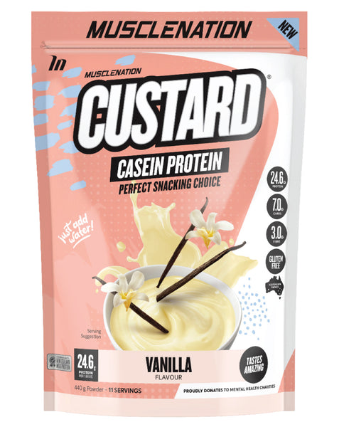 Muscle Nation Custard Protein Powder Vanilla 440g – Fresh Food Enterprises